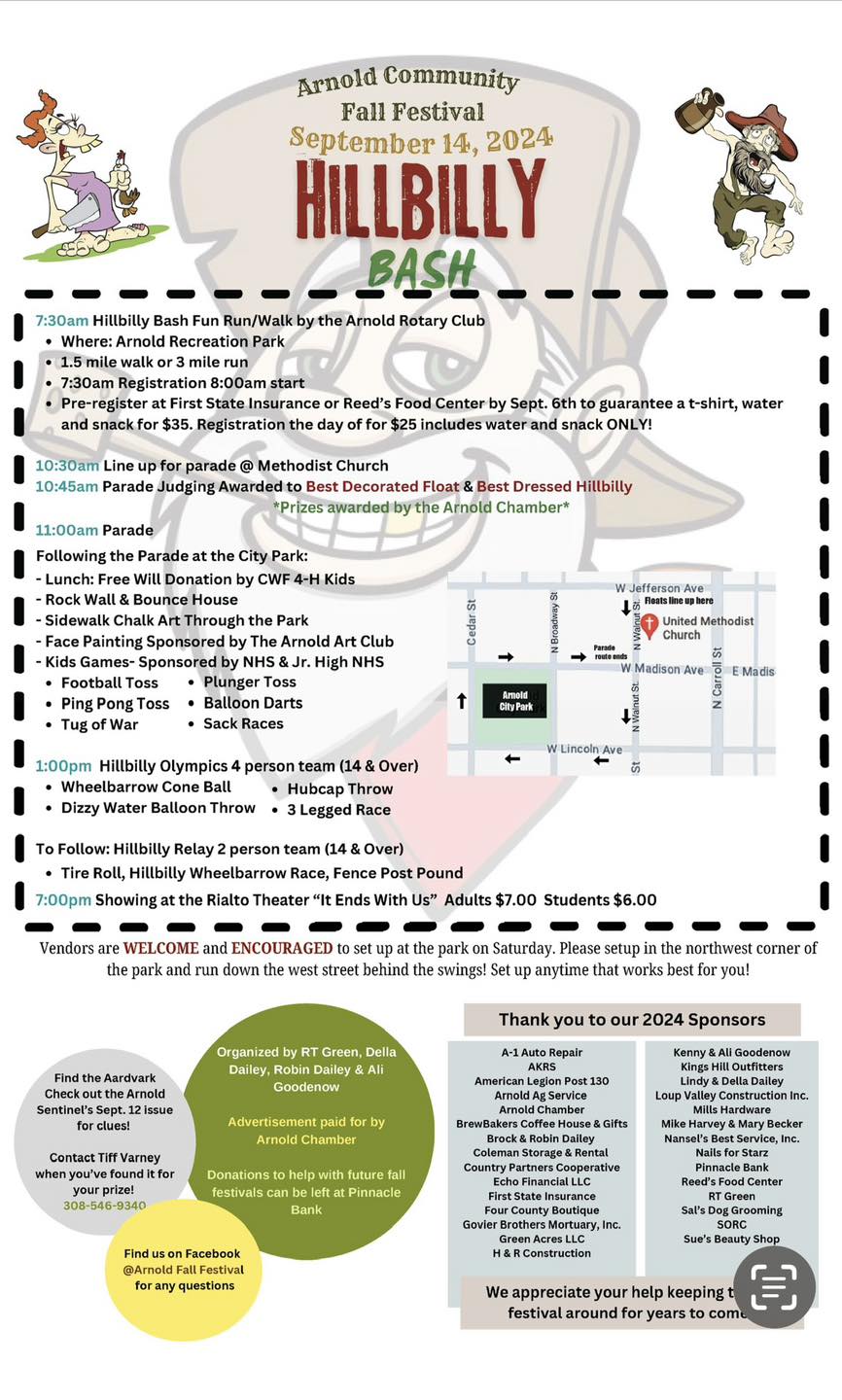Arnold Fall Festival Is September 14, 2024 | Community of Arnold, NE ...
